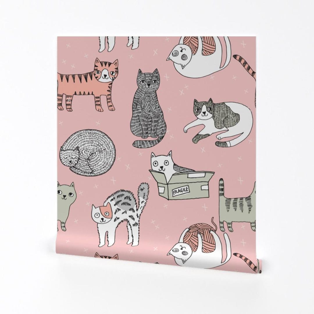 Cat Removable Peel and Stick Wallpaper - Kitten Kitty Pets Cats Pet ...
