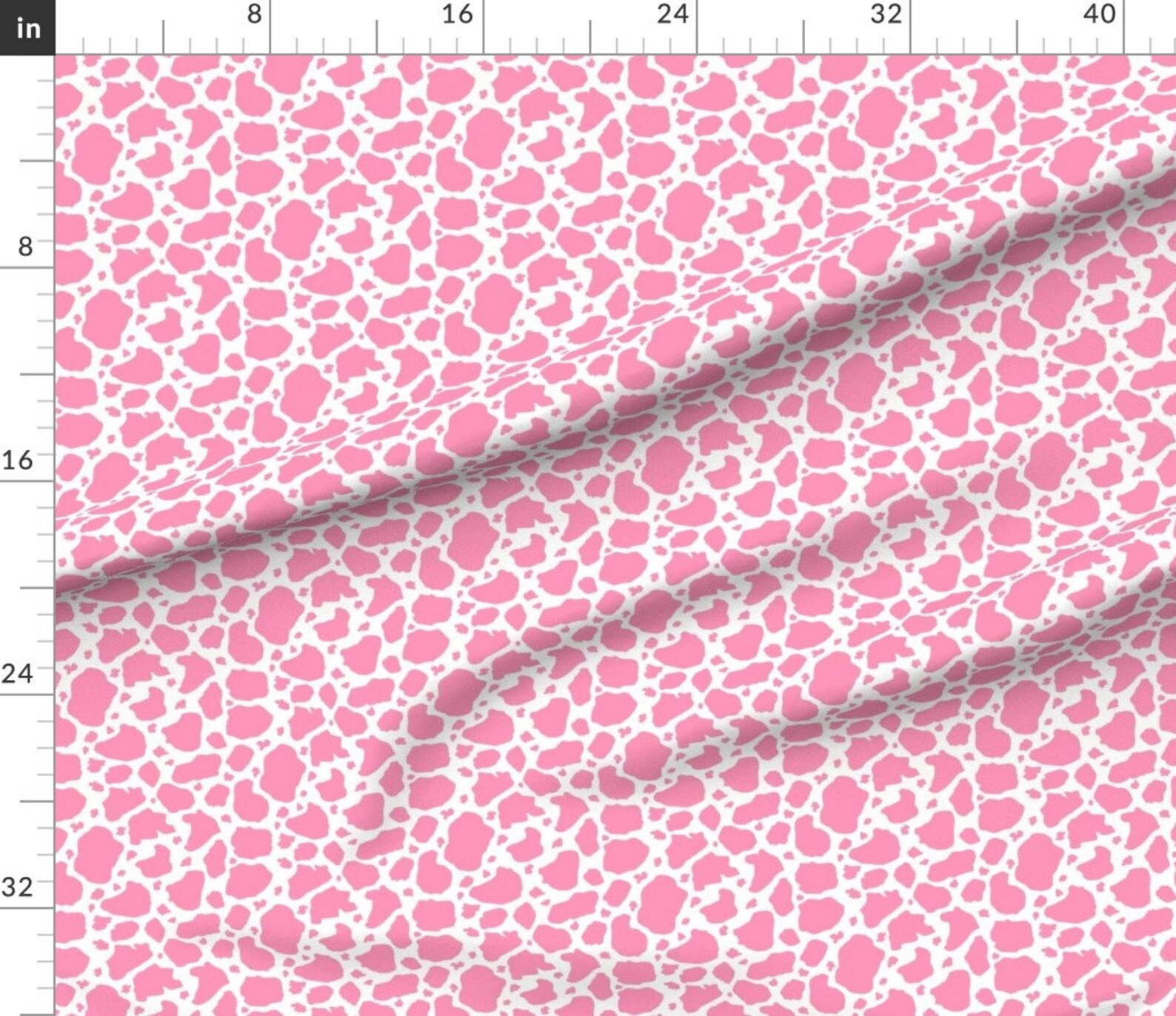 Cow Print Fabric Pink Cow Blobs by Amy G Pink White Kids | Etsy