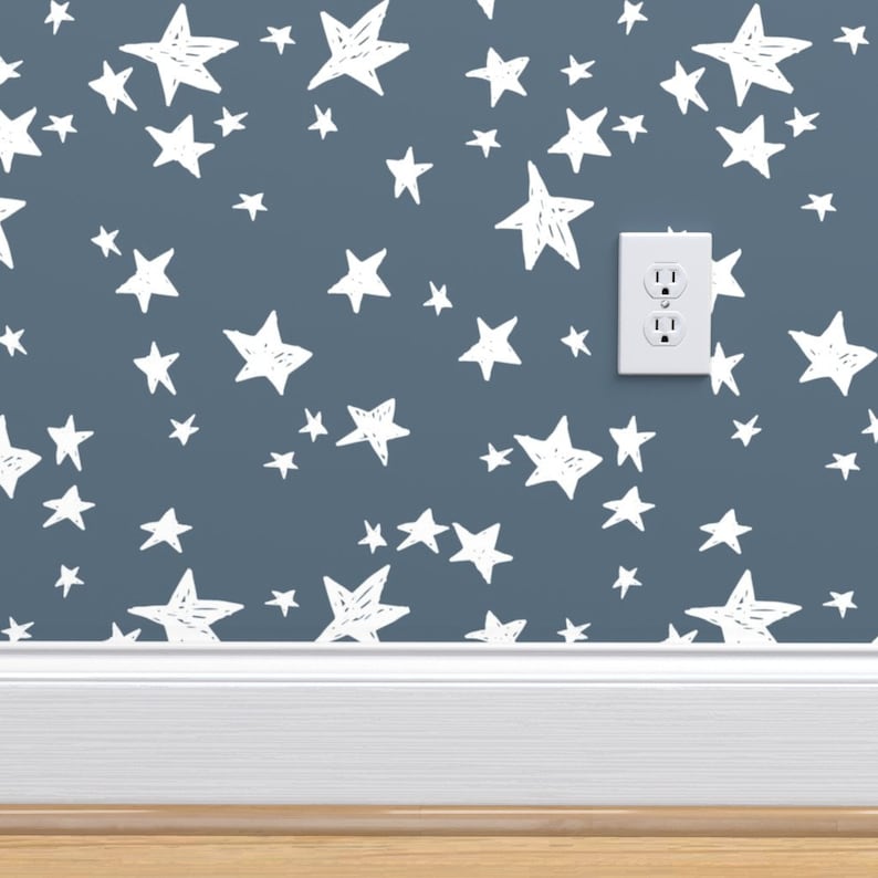Star Wallpaper Stars Blue Grey Star by Andrea Lauren - Etsy