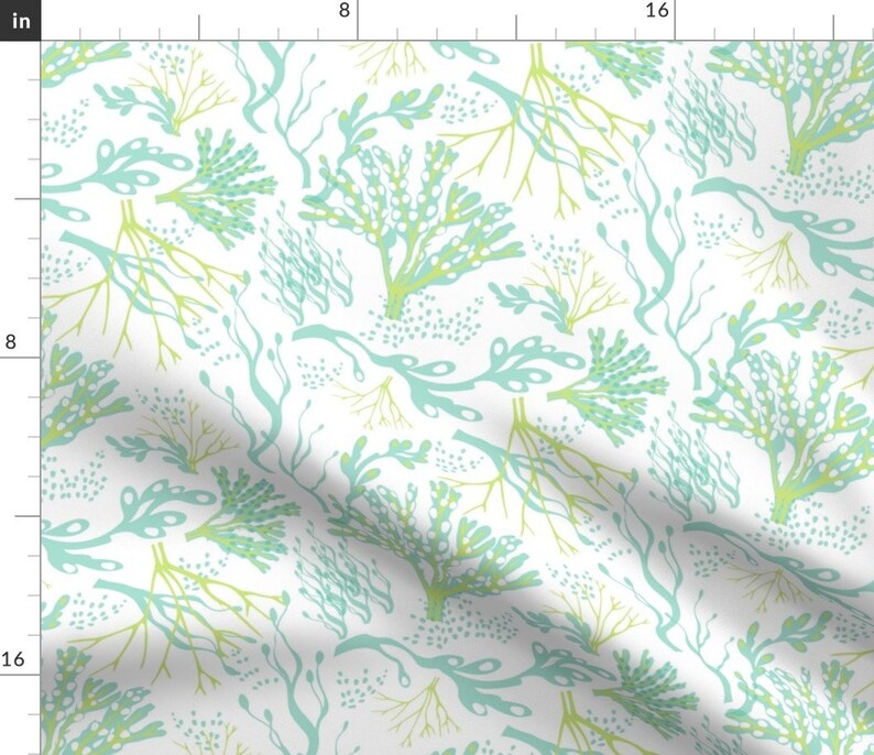 Seaweed Fabric Tidal Fling 2 by Lynnbishopdesign Seaweed - Etsy