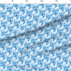 Snowboarding Fabric Snowboarding By Stofftoy Blue White | Etsy