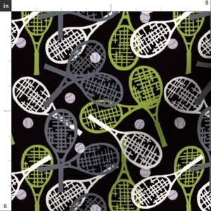 Tennis Fabric Tennis in Lime Gray by Lauriekentdesigns Tennis Racquet ...