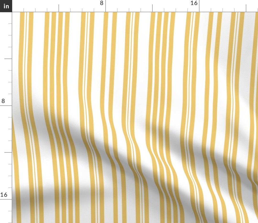 Yellow Stripes Fabric Saffron Ticking Stripes by Shopcabin Yellow ...