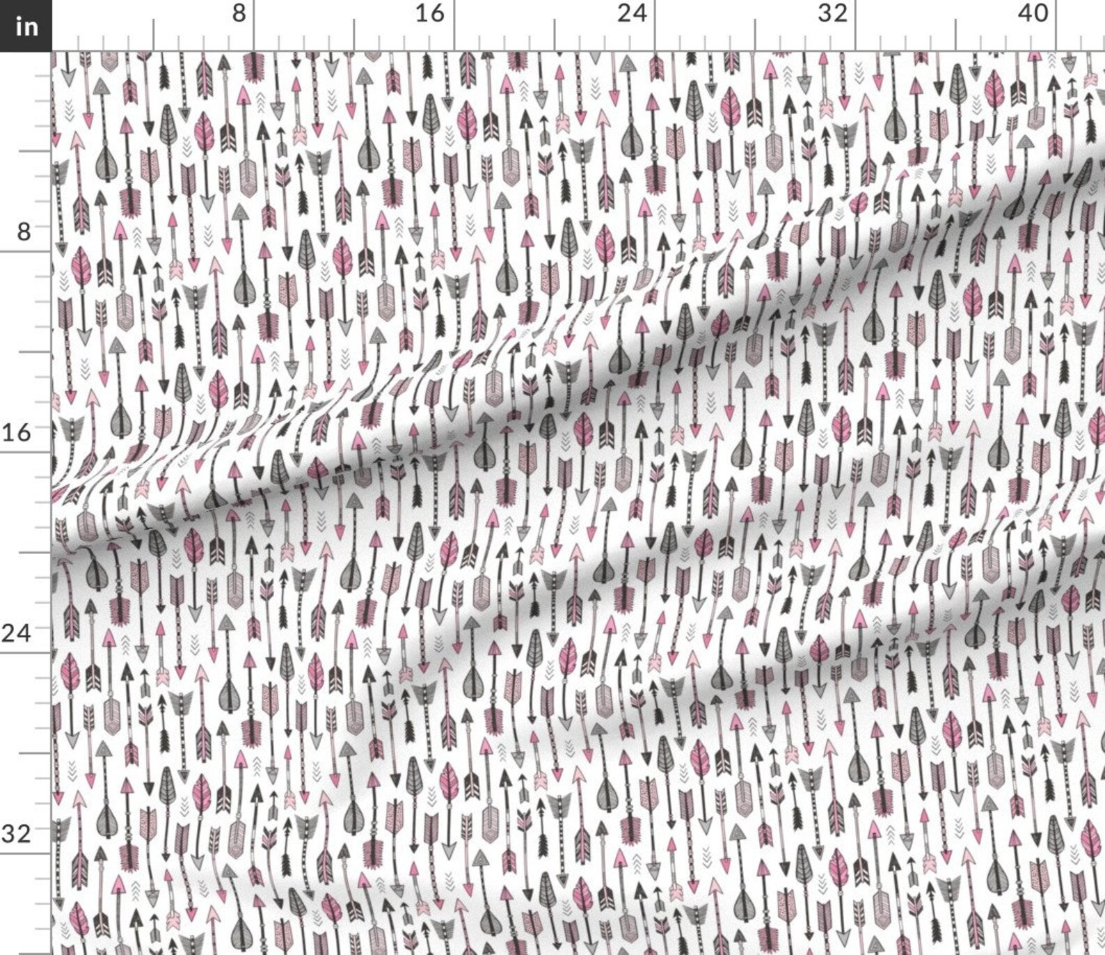 Tribal Arrow Fabric Arrows in Pink by Caja Design Hand - Etsy