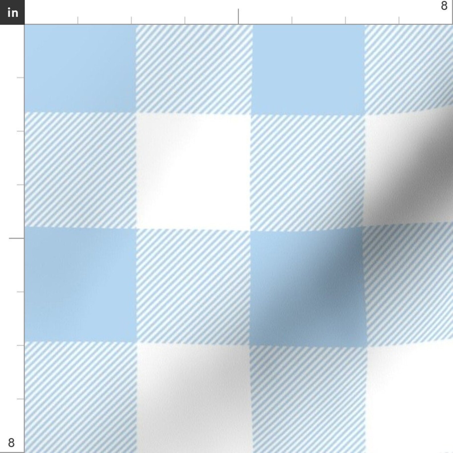 Baby Blue Fabric Big Buffalo Plaid Check Blue and White by - Etsy