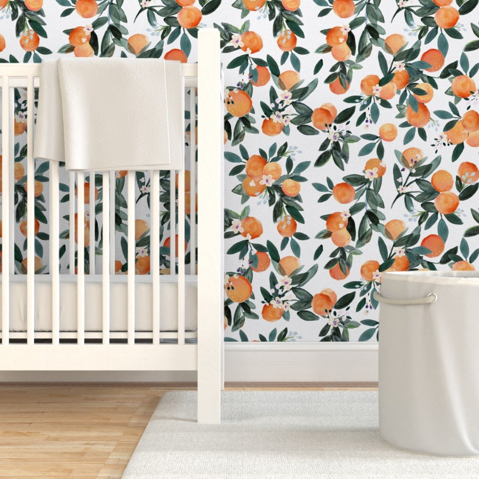 Orange Wallpaper Dear Clementine by Crystal Walen Orange - Etsy