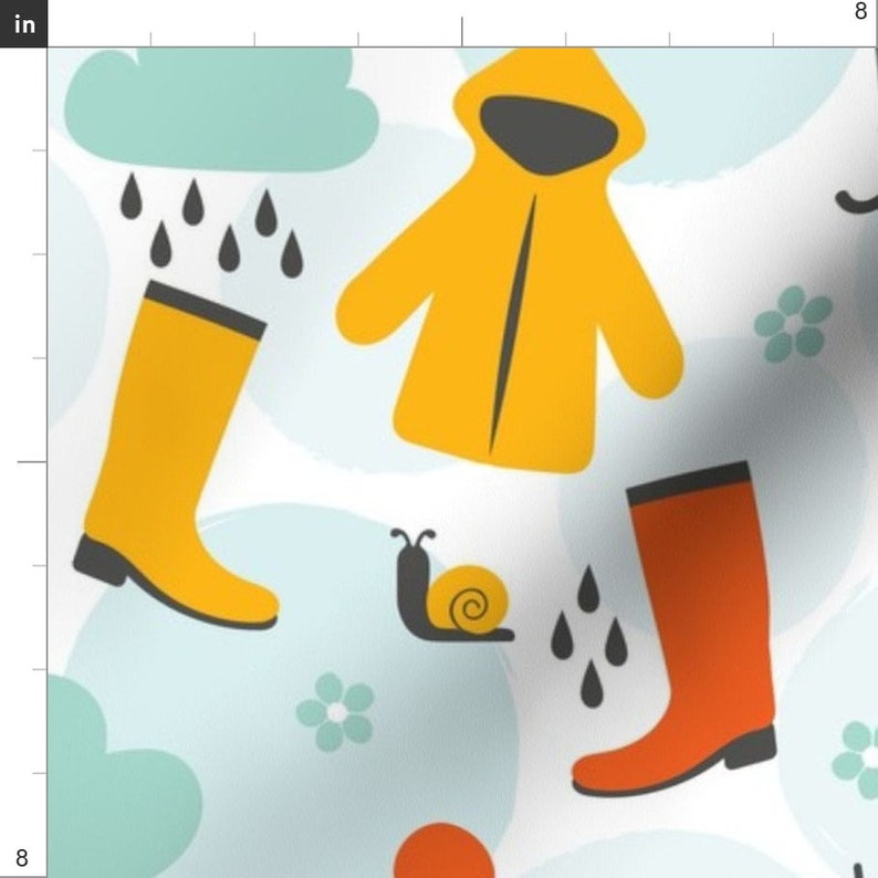 April Showers Raincoat Umbrella Fabric Colorful April Shower - Etsy