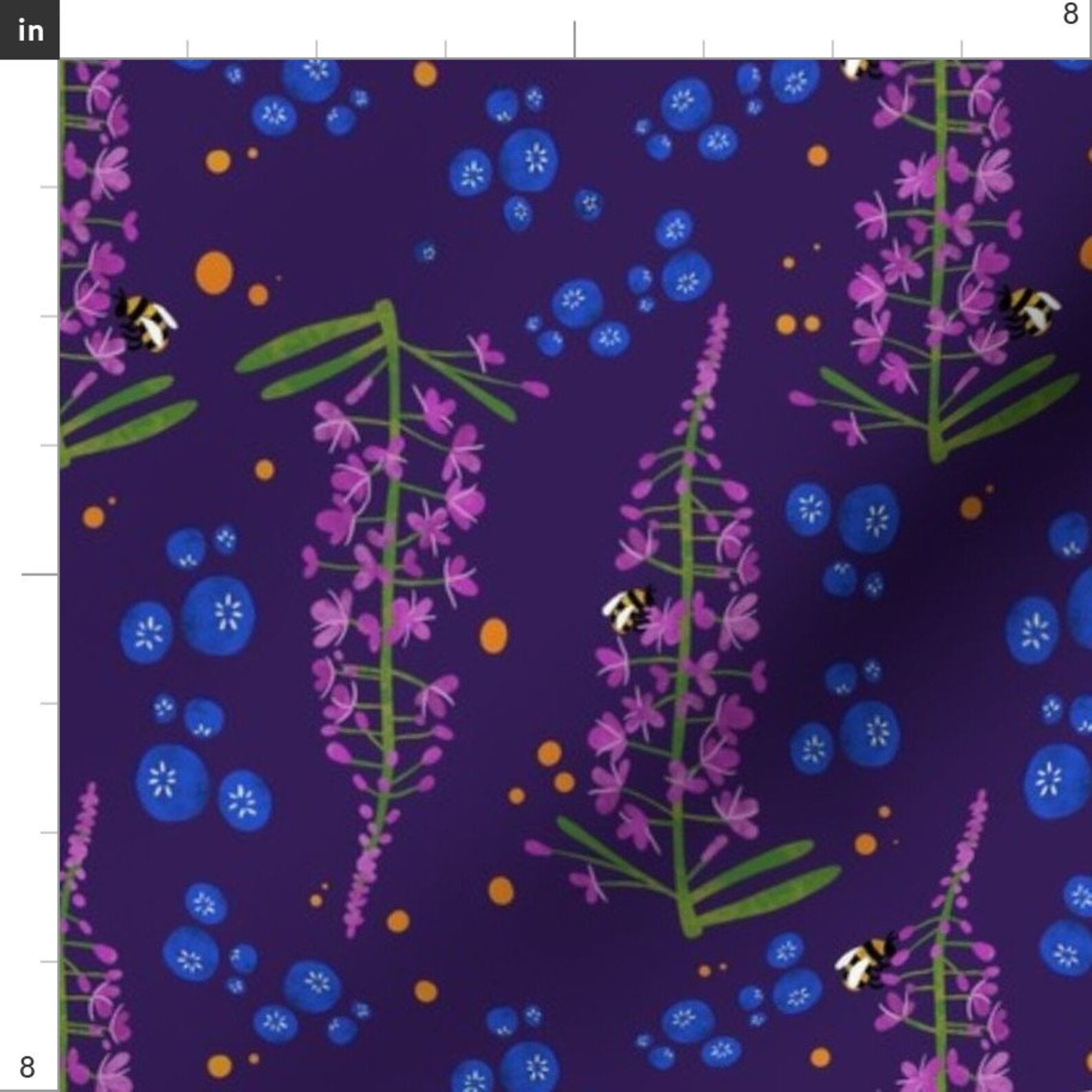 Purple Fireweed Fabric Alaska Wild Flower Large by - Etsy