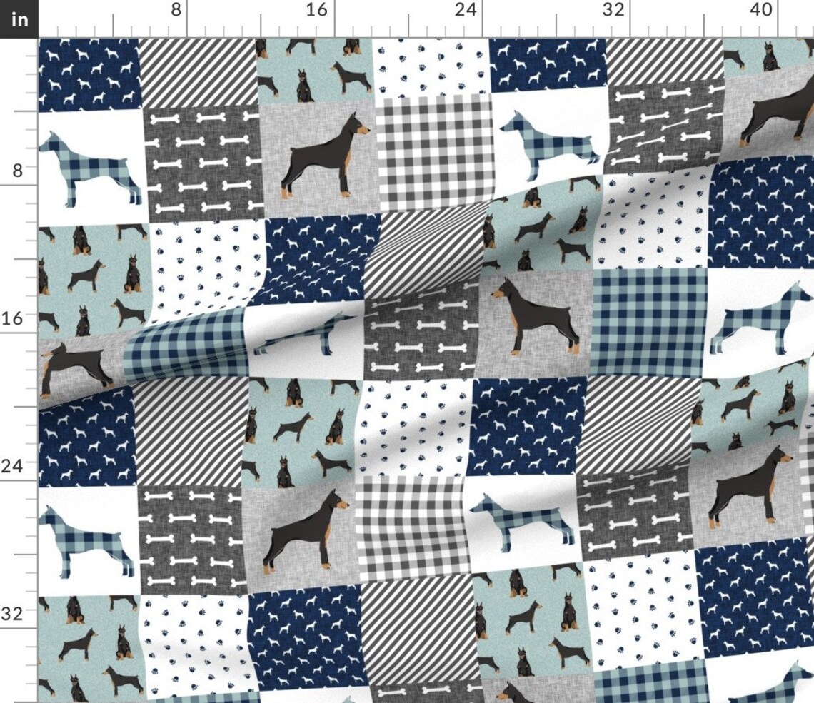 Doberman Fabric Doberman Pinscher Pet Quilt B Cheater Quilt - Etsy