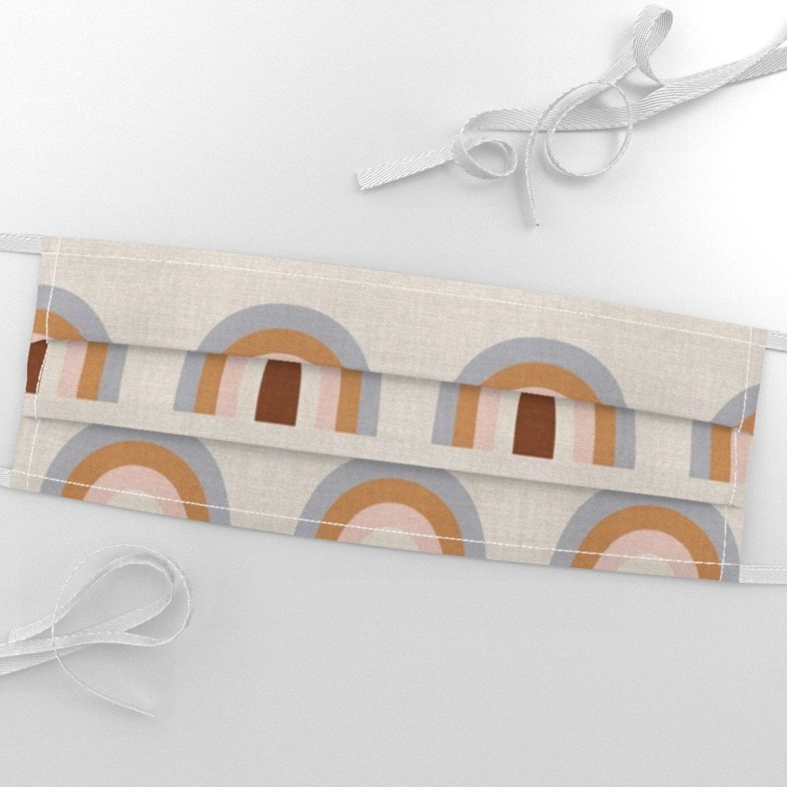 Boho Beige Rainbows Pattern Fabric Boho Rainbow by Holli | Etsy