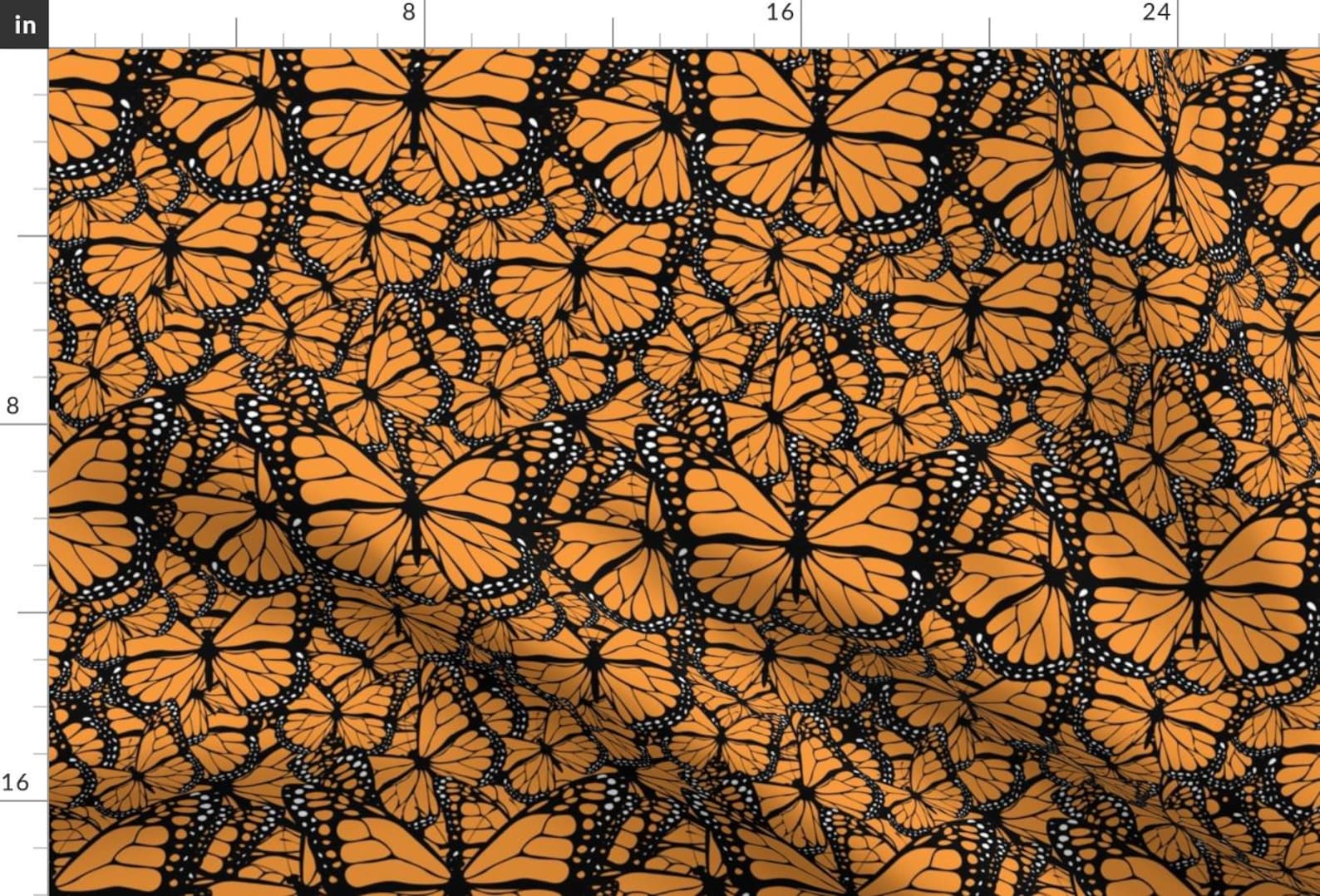 Animal Monarch Butterflies Pattern Fabric - Butterflies by Ravengill ...