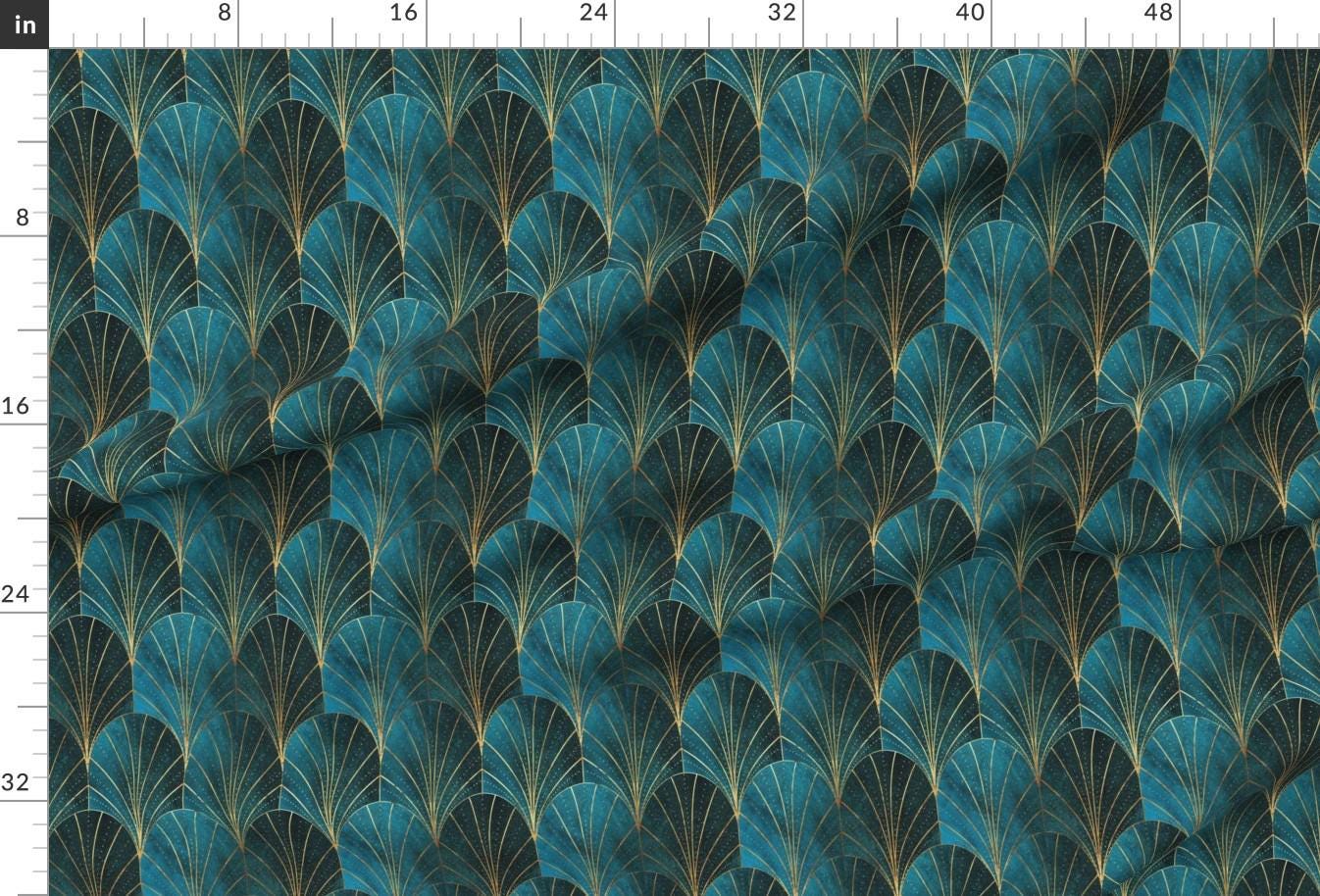 1920s Fans Fabric - Art Deco by Thewellingtonboot - Art Deco Glam Ombre ...