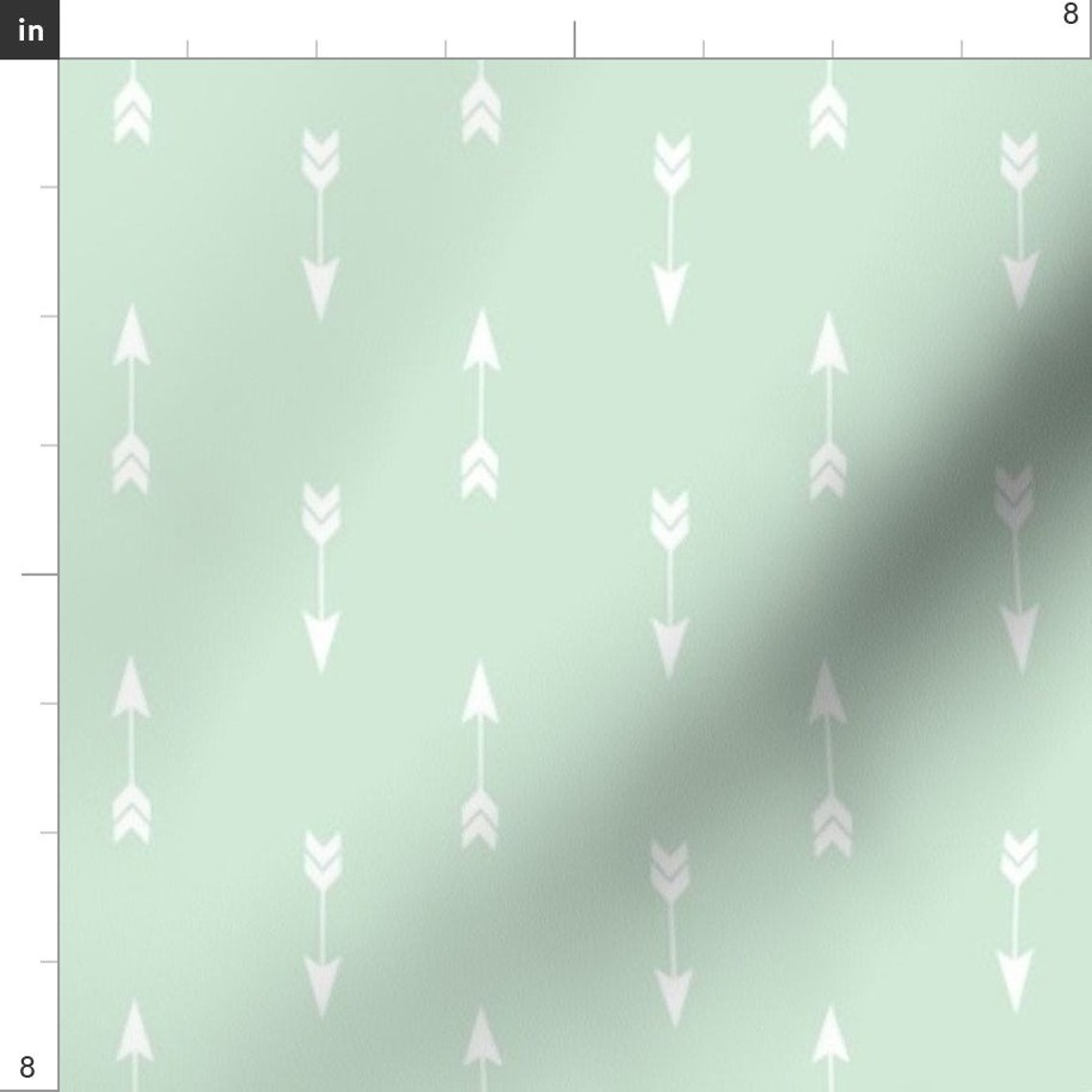 Mint Green Fabric White Arrows by Mint Peony Simple - Etsy