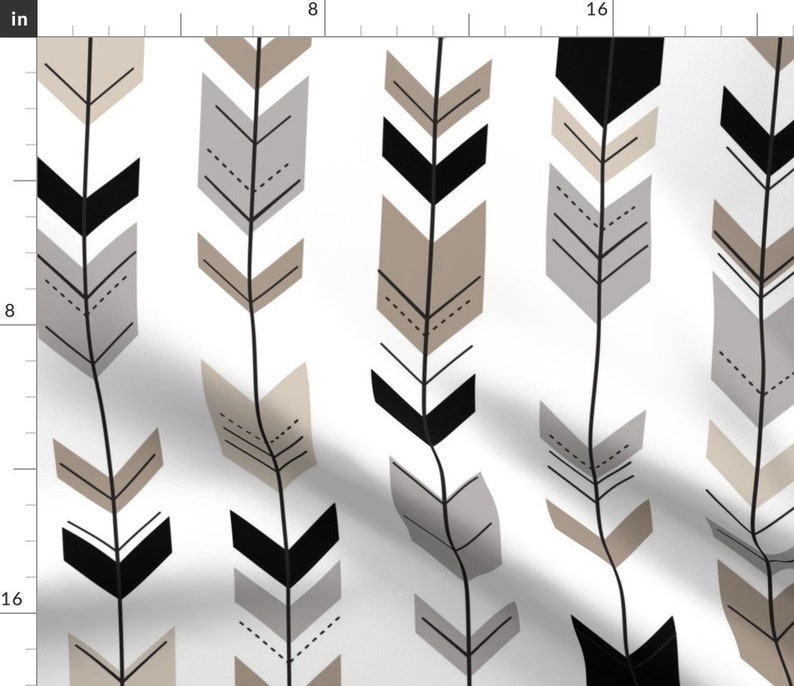 Arrows Fabric Neutral Fletching Arrow Classic Woodland by - Etsy