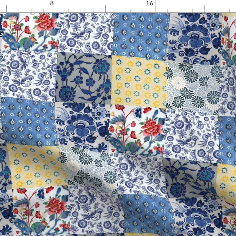 Blue Yellow Cheater Quilt - Etsy