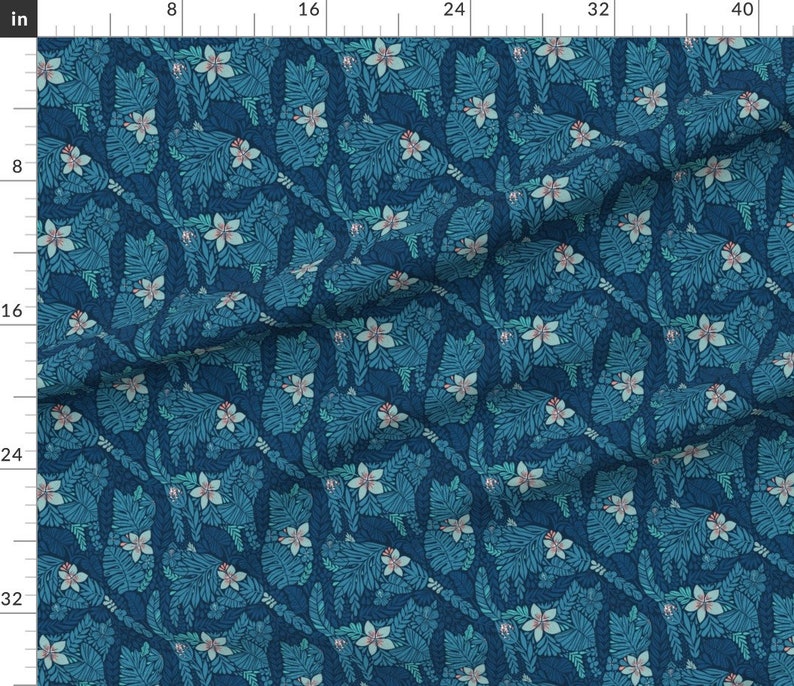 Tropical Cats Fabric Meowaii by Kostolom3000 Plumeria - Etsy
