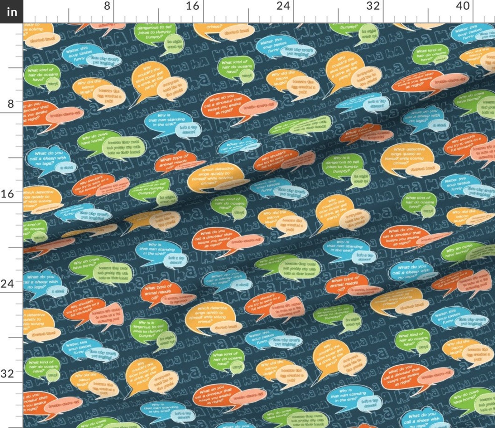 Silly Jokes Fabric Heard Any Good Jokes Lately by - Etsy