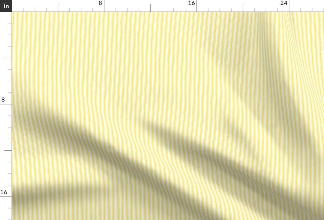 Vertical Stripes Fabric - Ticking Stripes Lemon Yellow by Misstiina ...
