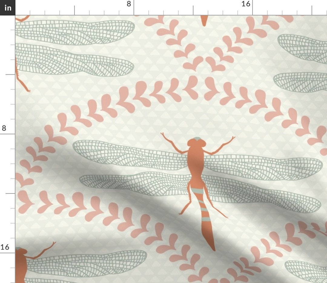 Boho Dragonflies Fabric Dragonfly by hitomikimura Retro Pastel ...
