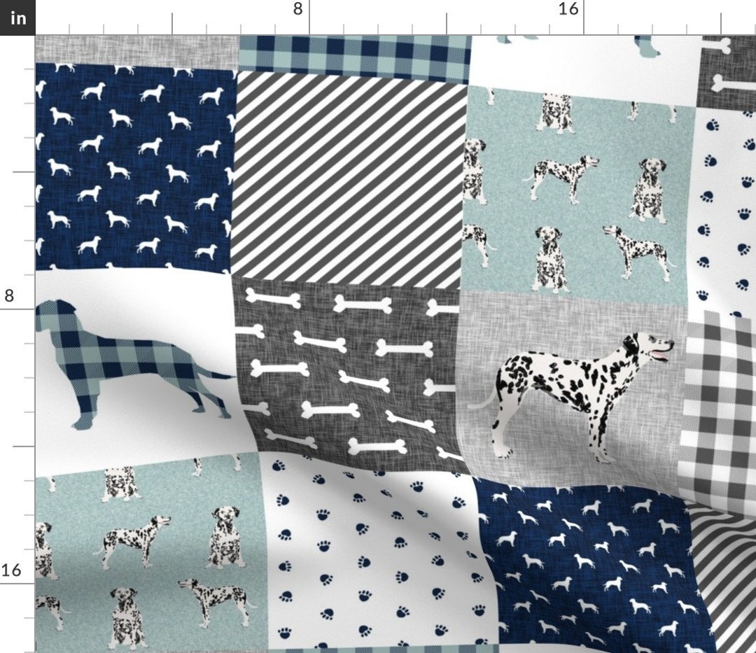 Dalmatian Fabric Dalmatian Pet Quilt B Floral Cheater Quilt - Etsy