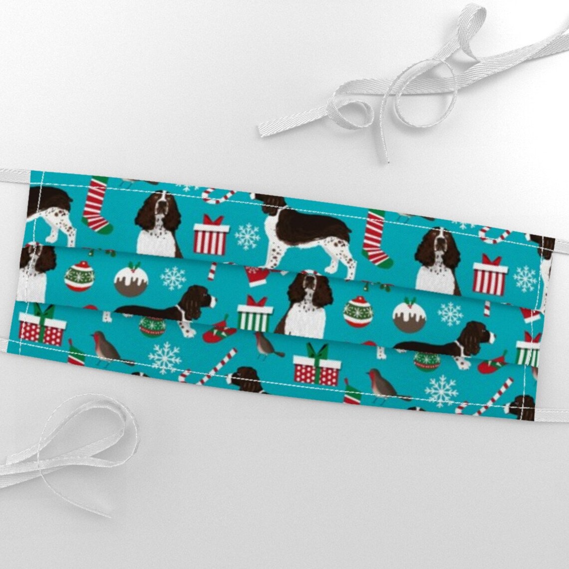 English Springer Spaniel Fabric Christmas Dogs Fabric Cute | Etsy