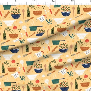Cooking Fabric Lets Cook by Designs by Lisa K Kitchen Cotton Fabric by ...