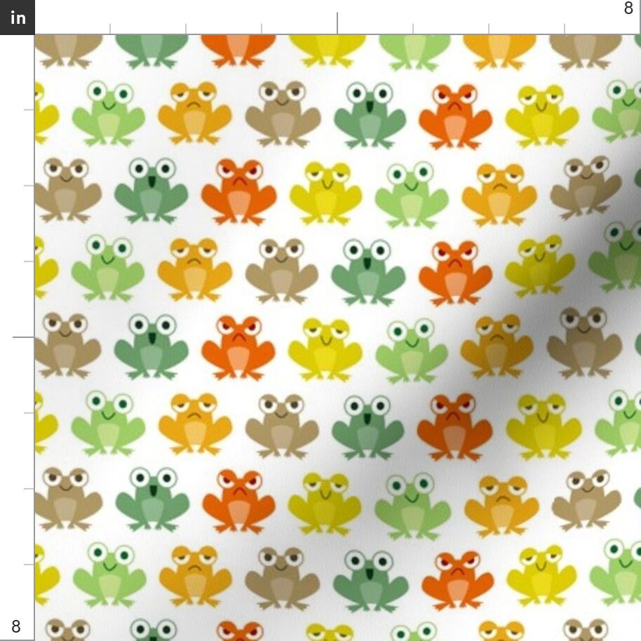 Frogs Fabric Cute Little Frogs by Petitspixels Gender | Etsy
