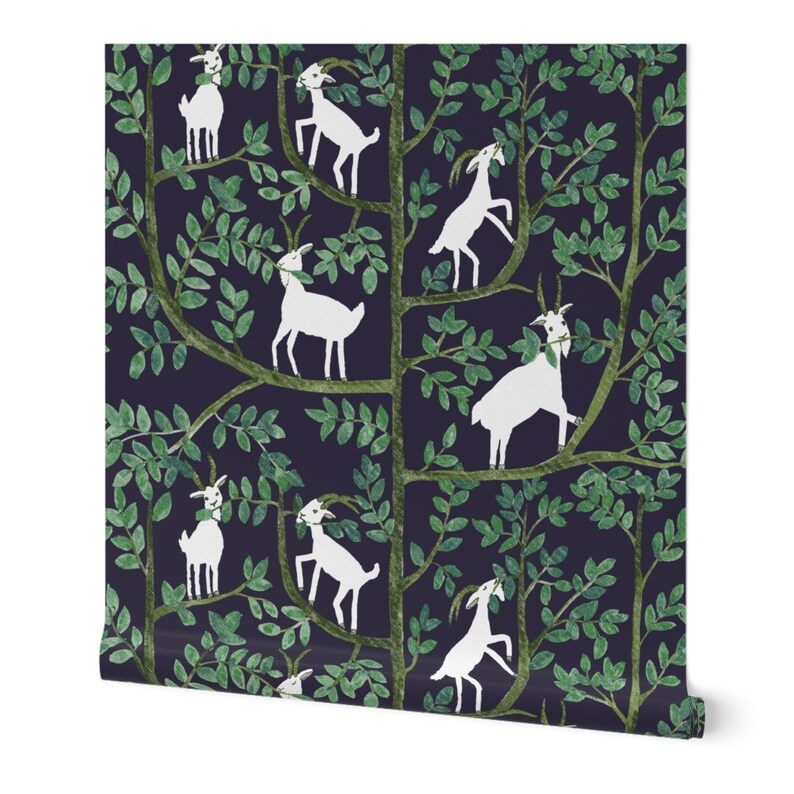 Goat Wallpaper Happy Goat-together in Trees by Scarlette - Etsy