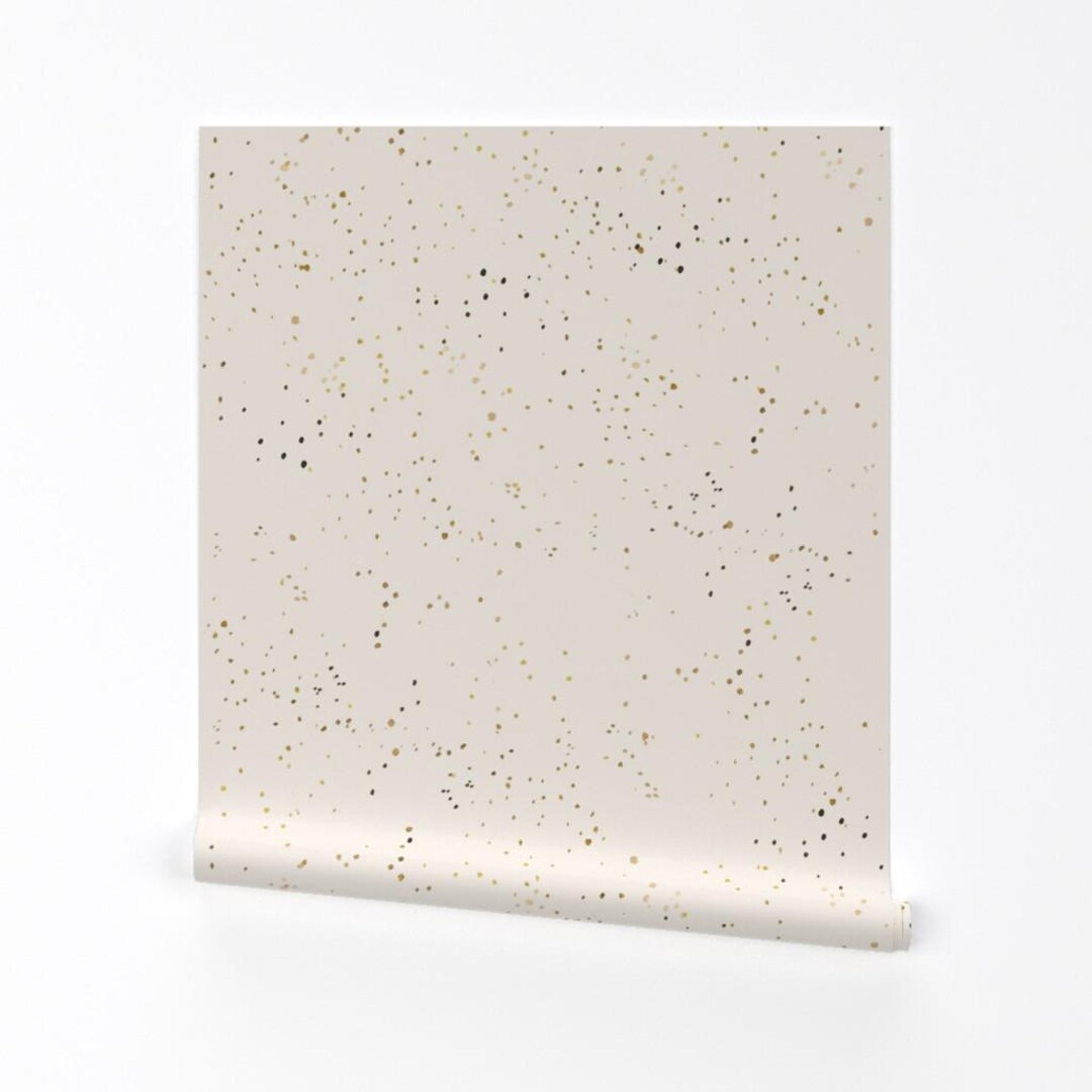 Cream Spots Wallpaper - Sprinkly Dots-cream by Crystal Walen - Beige ...