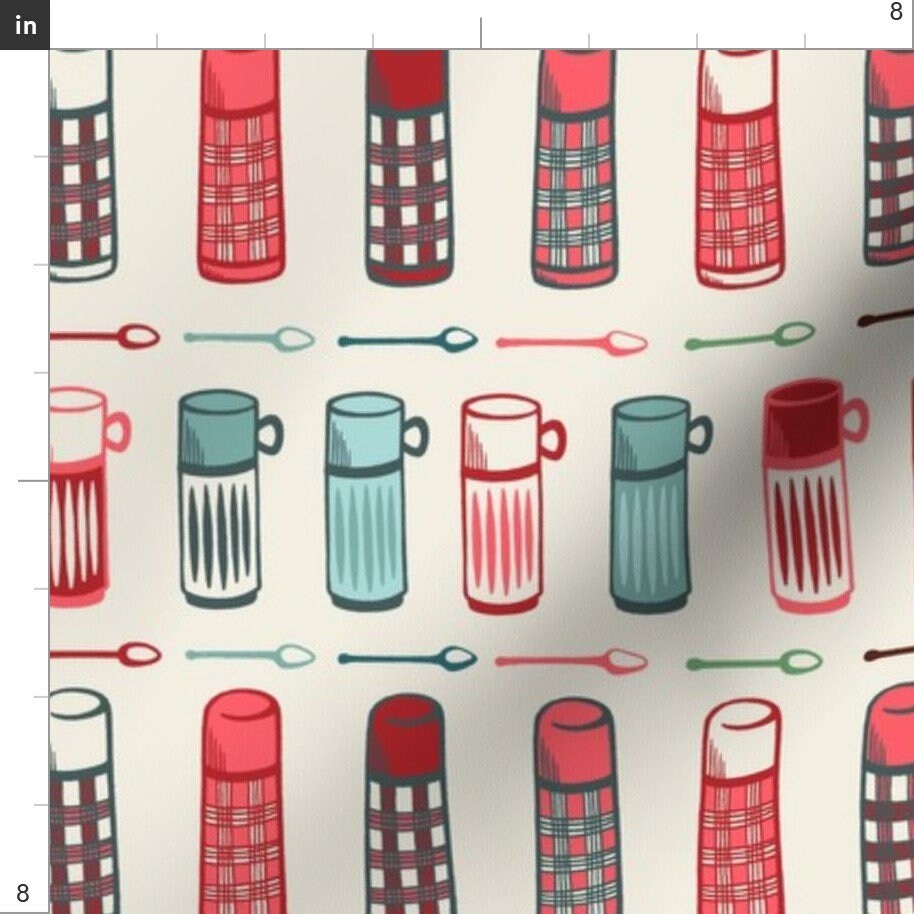 Retro Mod Thermoses Fabric Thermos Mixed Tan by Jaymehennel - Etsy