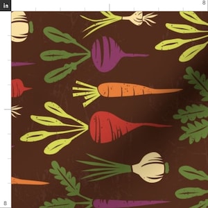 Vegetables Fabric Botanical Root Veggies by Designs by Lisa K Fall ...