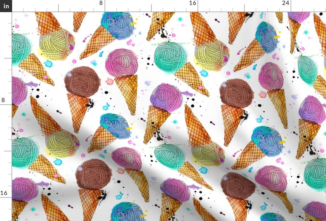 Yummy Yarn Cones Fabric - Yummy Yarn Cones by Karismithdesigns - Ice ...