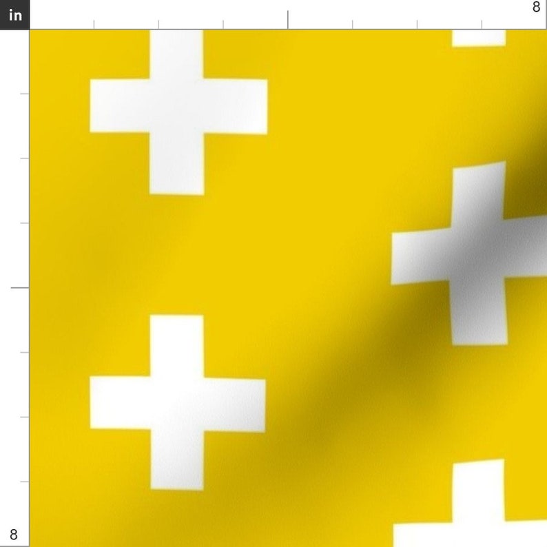 Yellow Plus Sign Fabric Golden Yellow Crosses Yellow Plus | Etsy