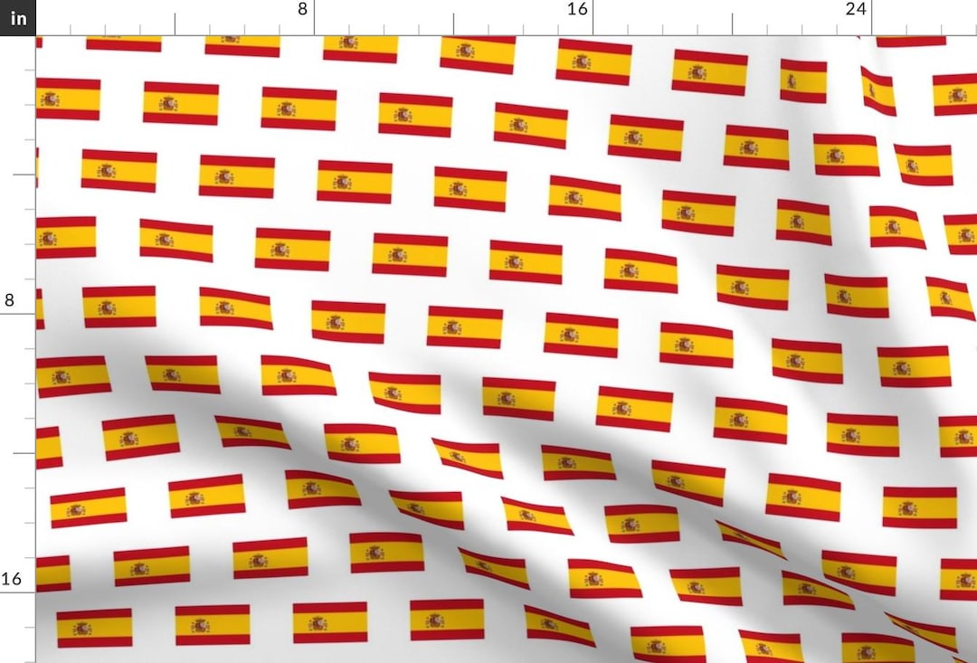Spain Fabric - Spanish Flag // Small by Thinlinetextiles - Spain Flags ...