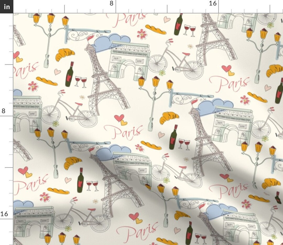 Paris France Fabric Paris by Bluelela Paris France Eiffel - Etsy
