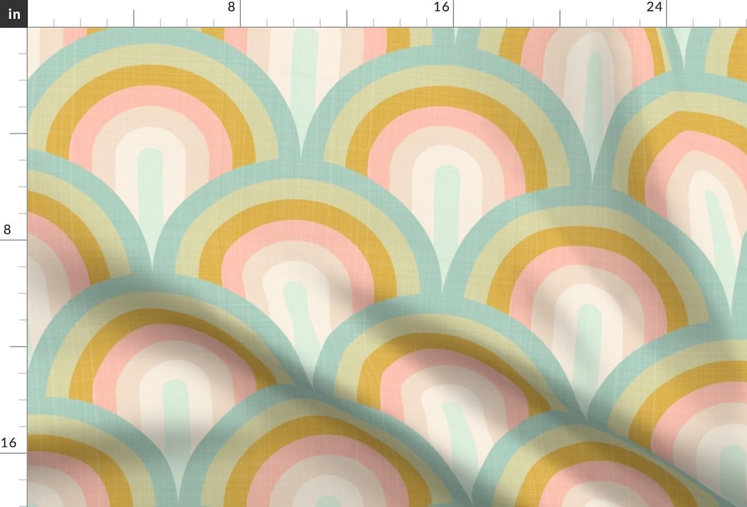 Boho Rainbow Fabric - Rainbow Scales by Maeparadise - Scallop ...