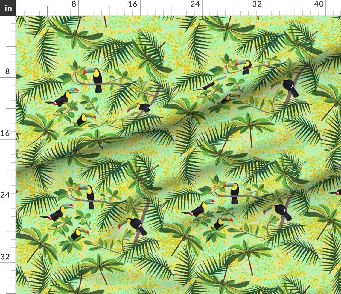 Toucans Fabric Toucans by Ornaart Toucans Tropical Exotic - Etsy