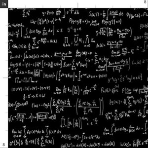 Arithmetic Fabric Math Notes by Thinlinetextiles Black White ...