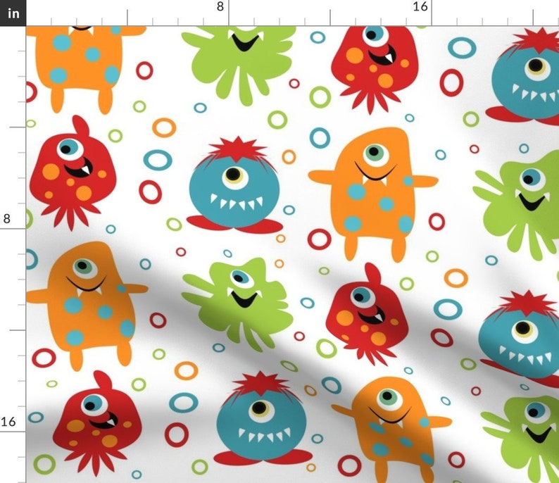 Monster Fabric Monster Fabric by Tracydb70 Cute Whimsical - Etsy