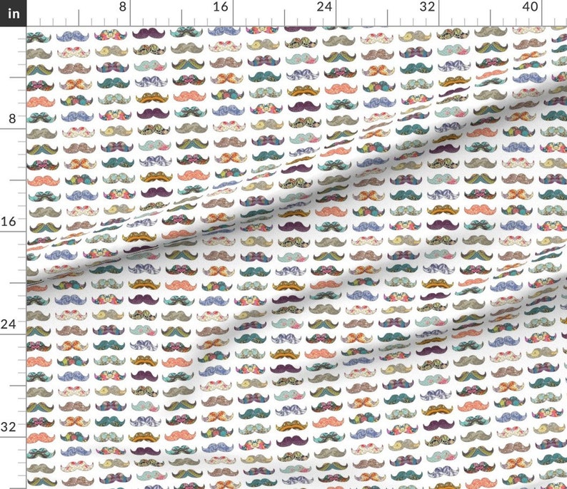 Mustache Mania Fabric Mustache Mania by Biancagreen - Etsy