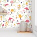 Mushrooms Wallapaper Mushroom Forest by Ldpapers Yellow - Etsy