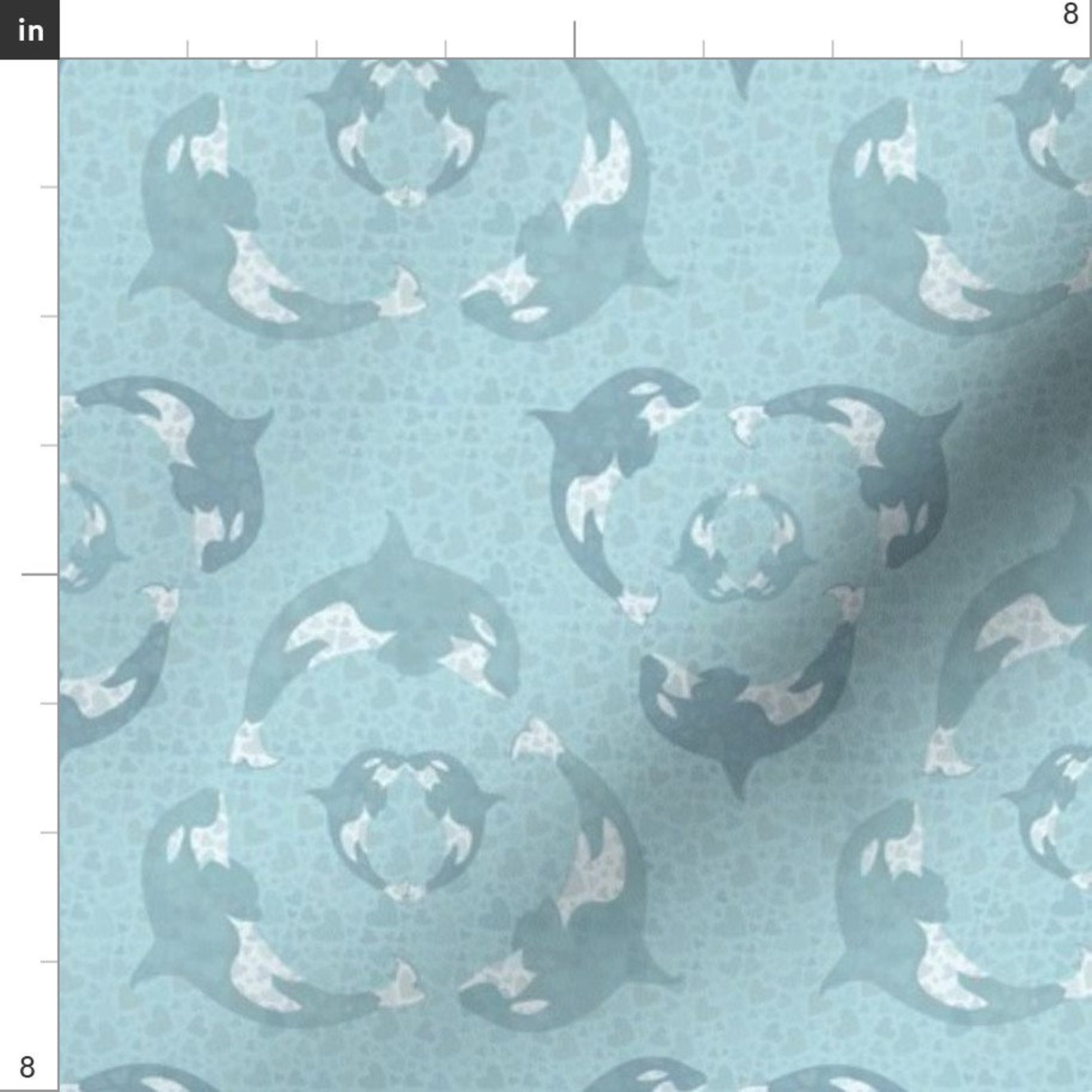 Orca Orbit Fabric Orca Whales by Kayvandyken Summer Ocean - Etsy