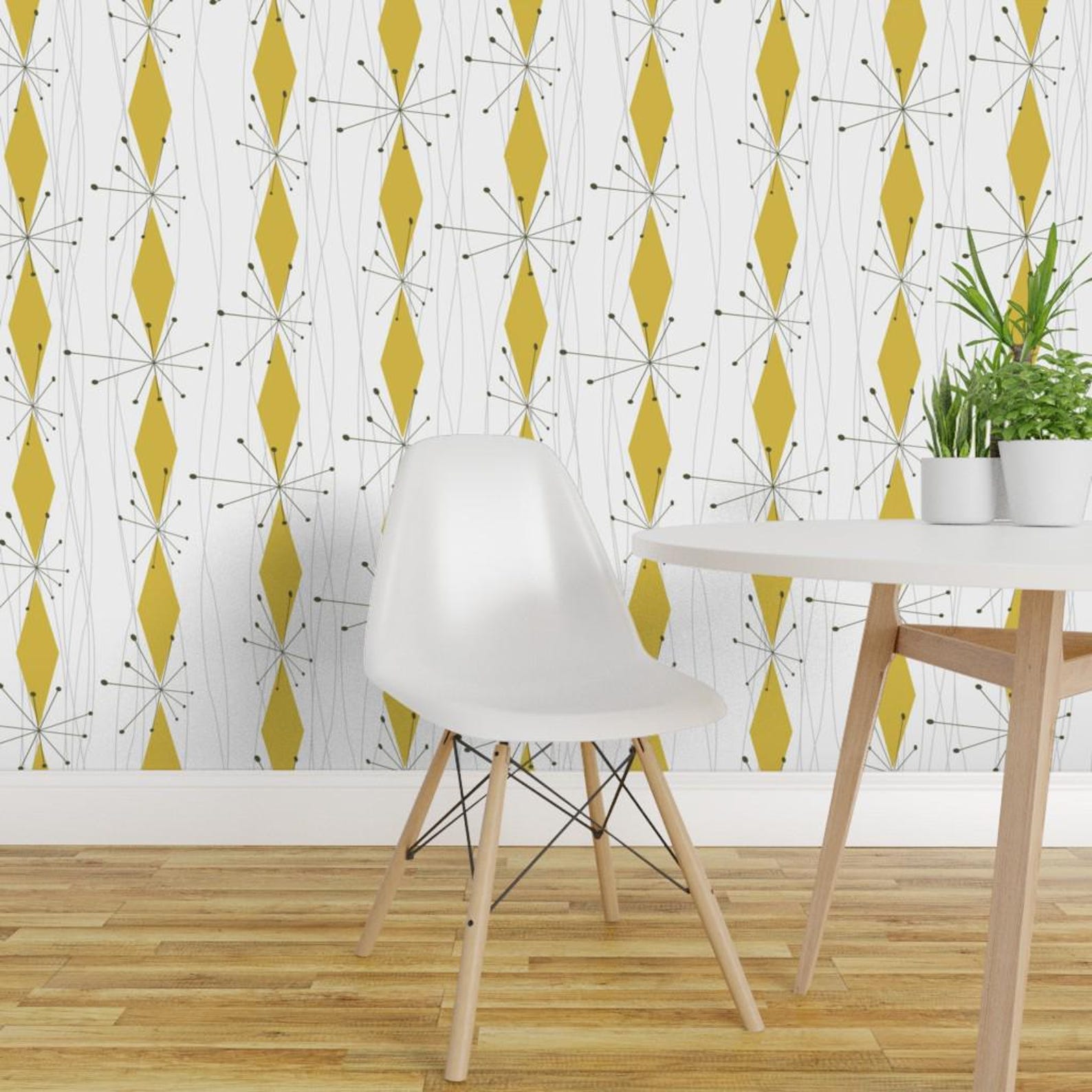 Atomic Wallpaper - 60s by Themadcraftduckie - Atomic Geo Yellow Groovy ...