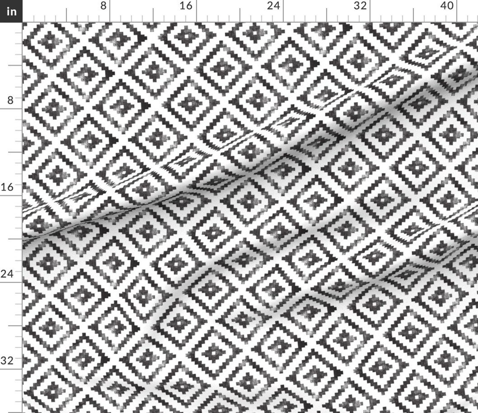Aztec Fabric Aztec Distressed by Littlearrowdesign Aztec Black White ...