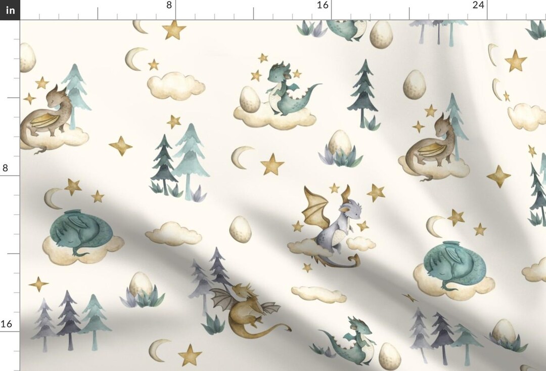 Baby Dragon Fabric - Little Baby Dragons by delish_designs - Whimsical ...