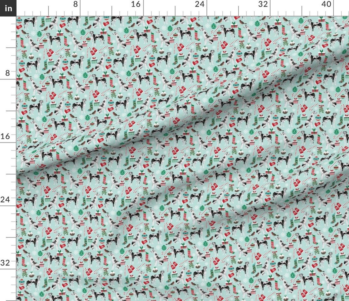 Great Dane Fabric Great Dane Christmas Holiday Dogs Fabric - Etsy