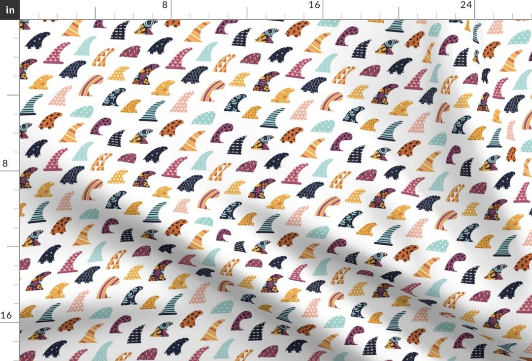 Surfing Fin Fabric - Surfing Fin by Tasiania - Abstract Surfboard Fin ...