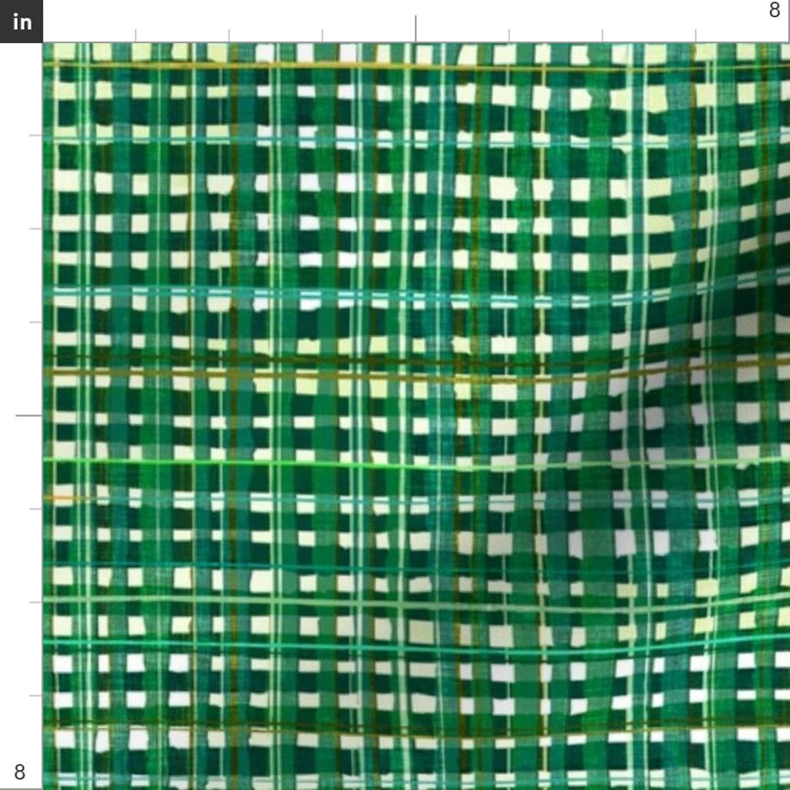 Green Plaid Fabric Noël Plaid Green Med By Nouveau | Etsy