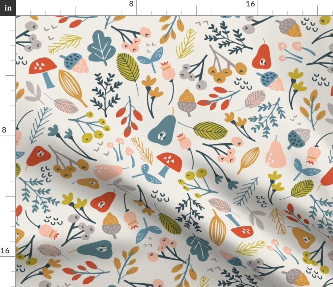 Fall Floral Foliage Fabric Fall Botanicals Leaves by - Etsy