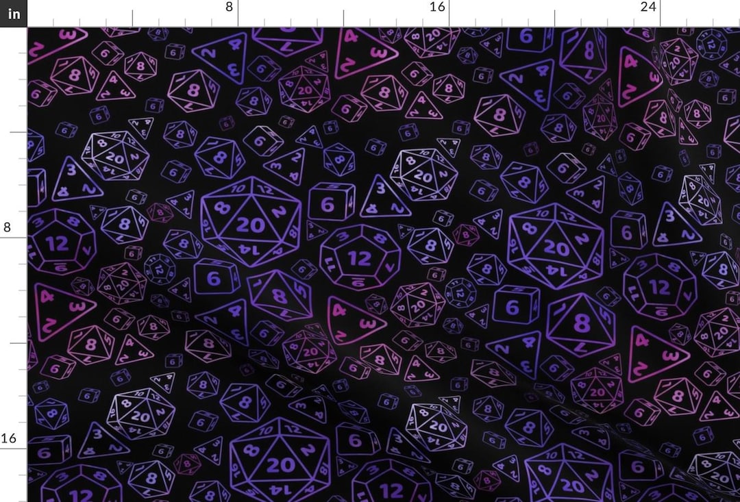Fantasy Dice Fabric Dice Roll by Geekychicdesigns Ttrpg Tabletop Games ...